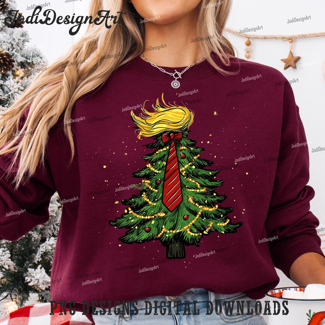Funny Trump Christmas Tree Png, Doodle Trump New Year, Holiday Trump ...