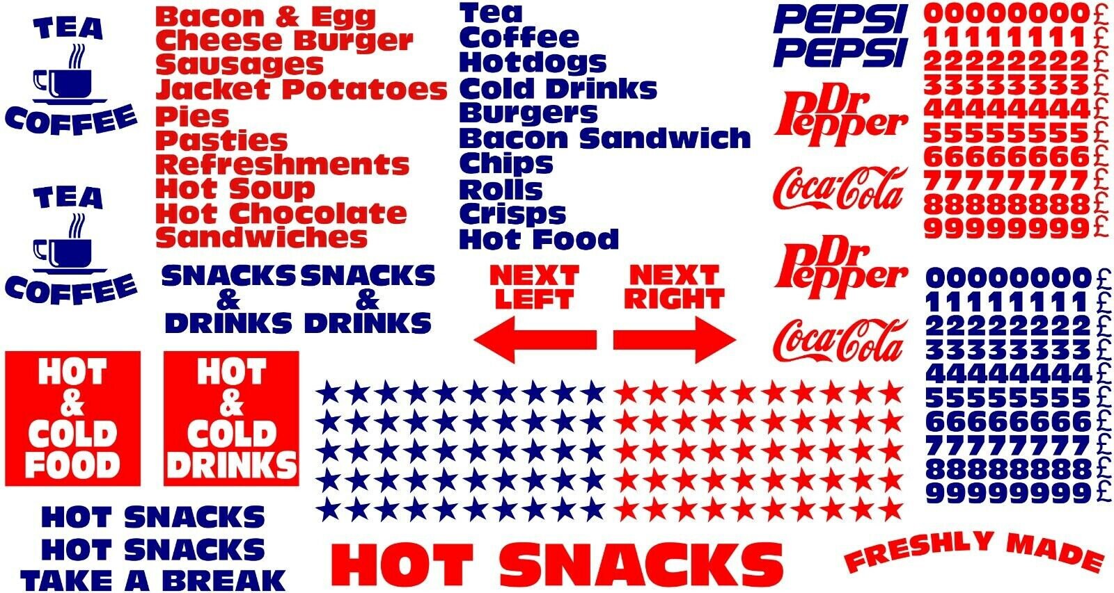 Catering Package 3, Cream Design, Ice Cream Van Stickers Decals Vinyl ...