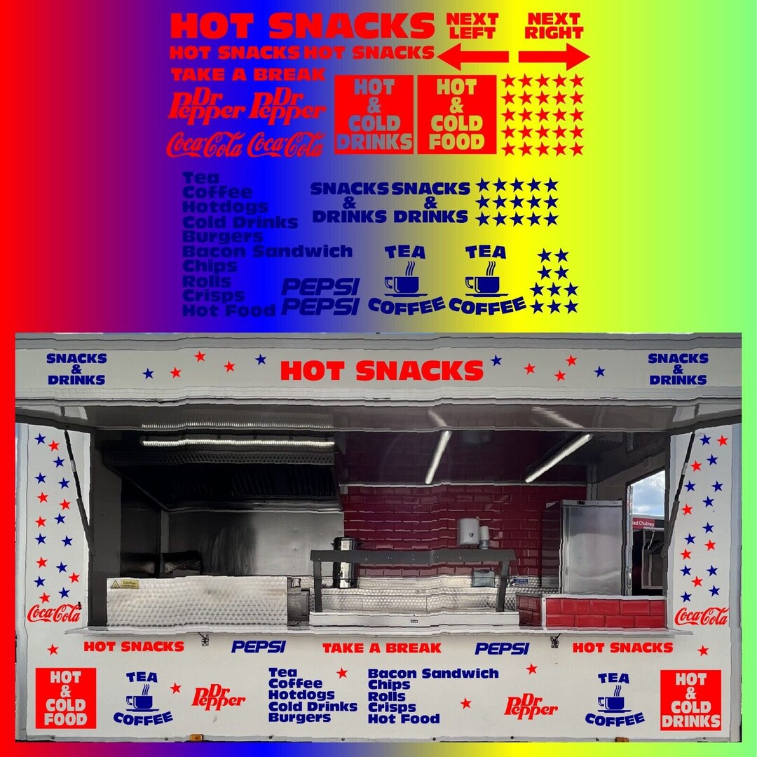 Catering Package 2, Cream Design, Ice Cream Van Stickers Decals Vinyl ...
