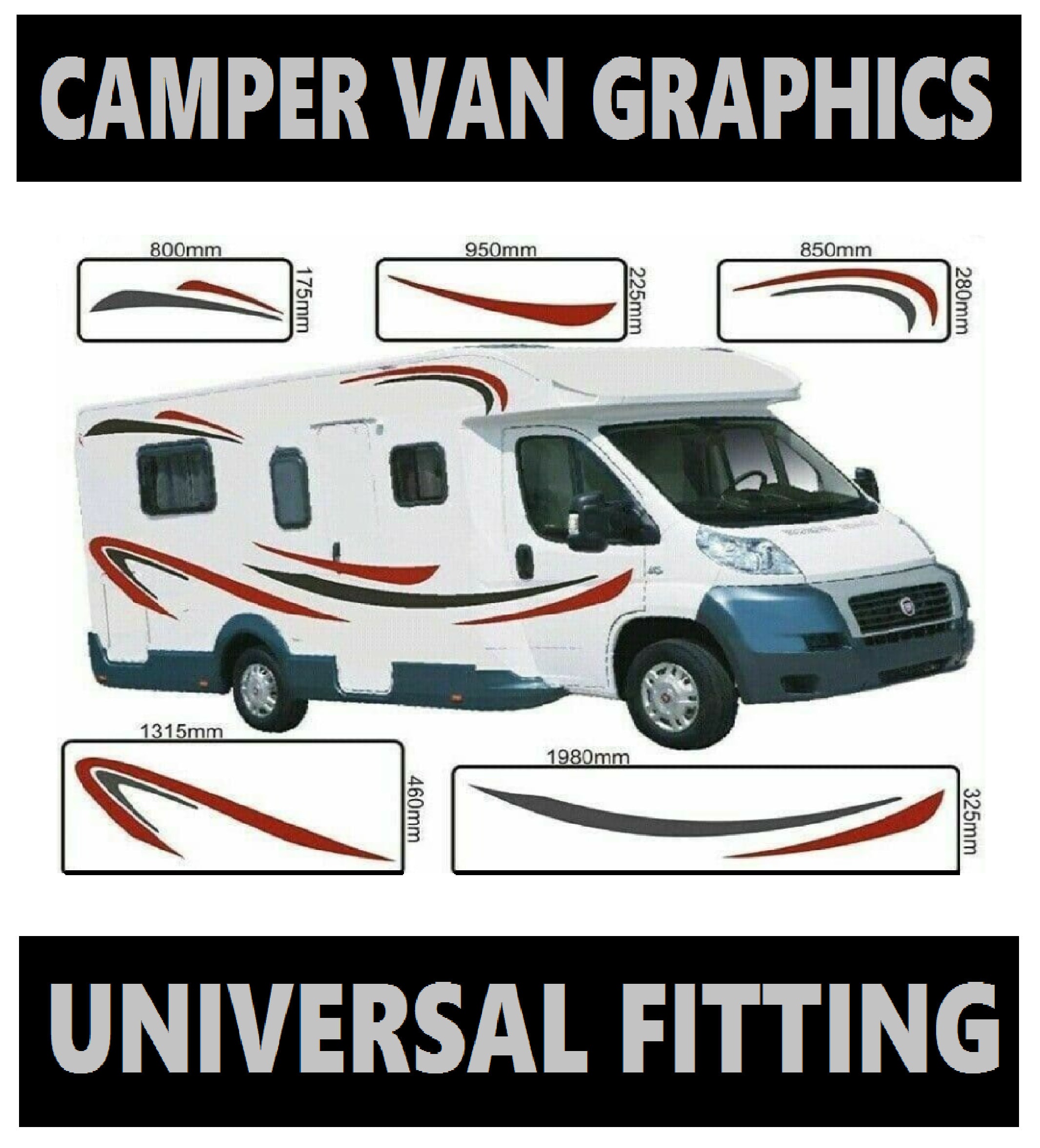 No.727 Universal Fitting Motorhome Caravan Graphics Decals Stickers ...