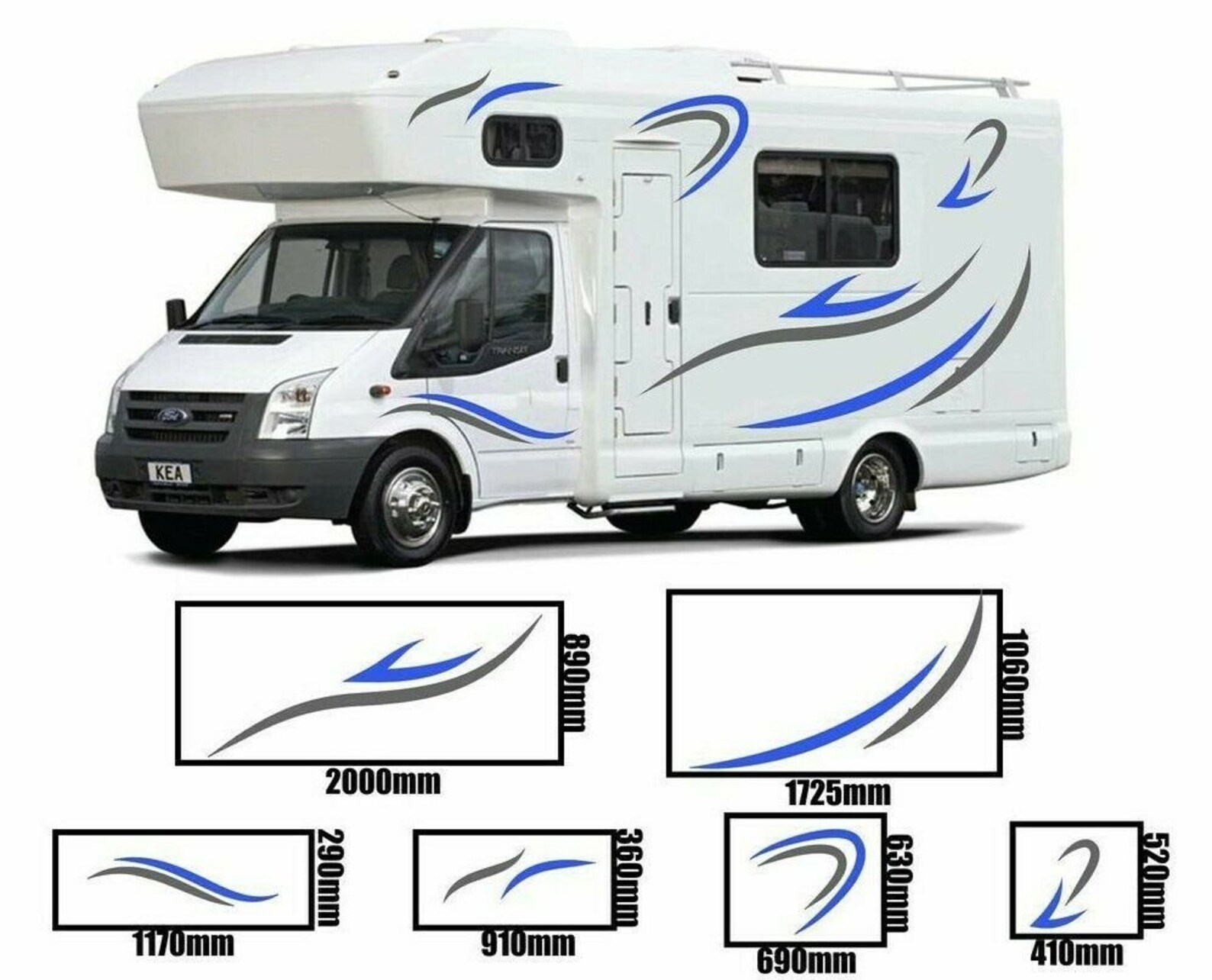 No.846 Universal Fitting Motorhome Caravan Graphics Decals Stickers ...