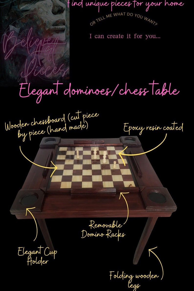 Solid Wood Domino/chess Table - Etsy