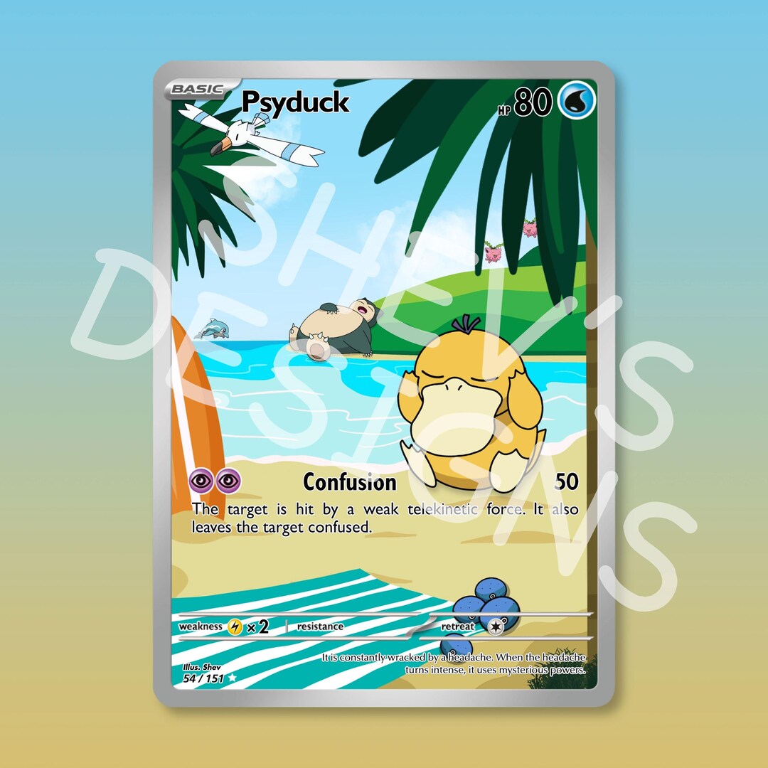 Custom Psyduck Card - With Shiny Chance* - Etsy