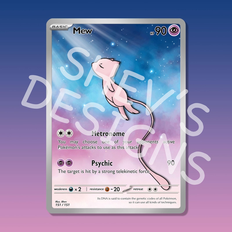 Bubble Mew Custom Card - Etsy
