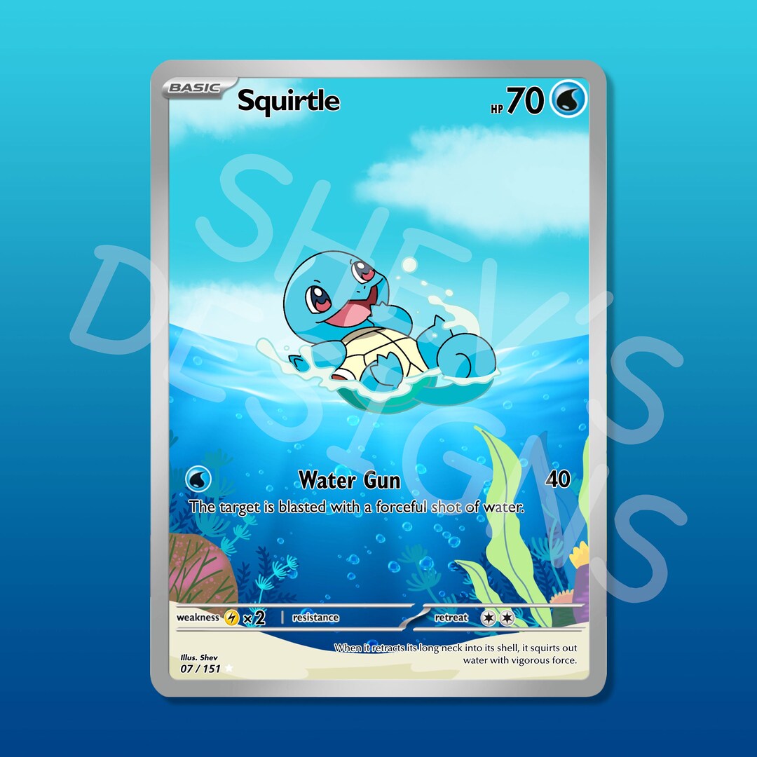 Custom Squirtle Card - Etsy