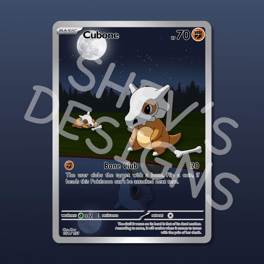 Custom Cubone Card - Etsy