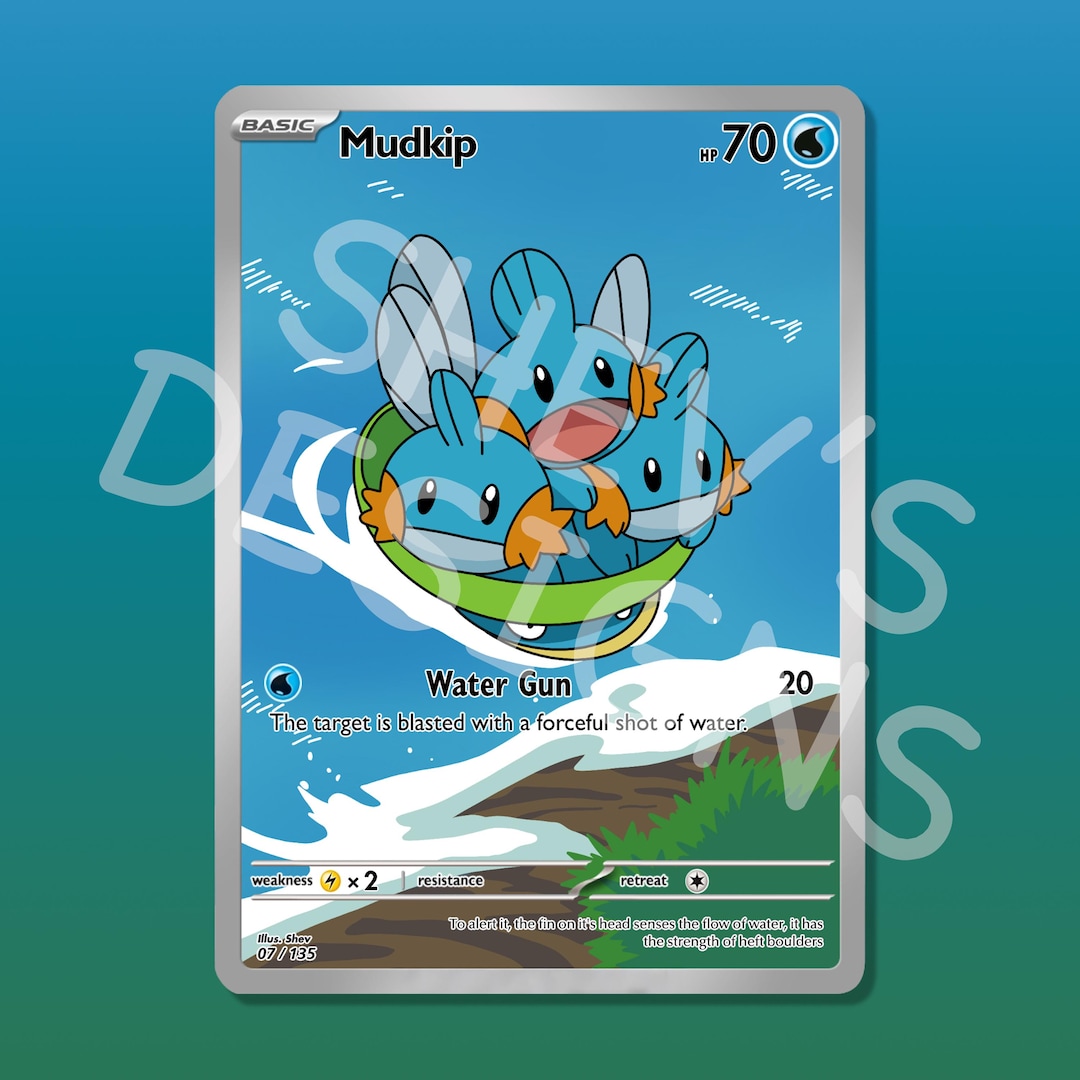 Custom Mudkip Card - With Shiny Chance* - Etsy