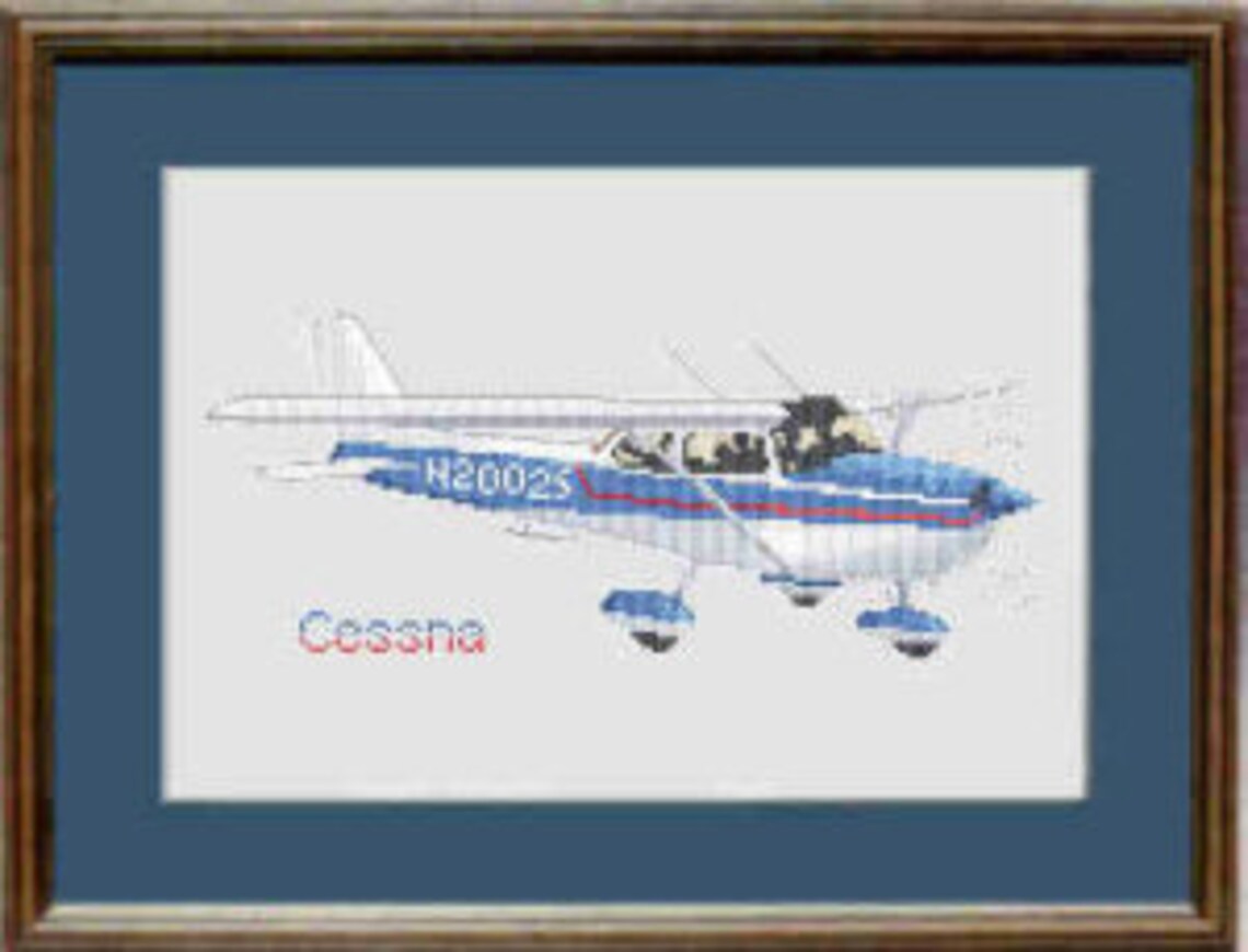 Counted Cross Stitch Embroidery Kit of Cessna Aircraft - Etsy