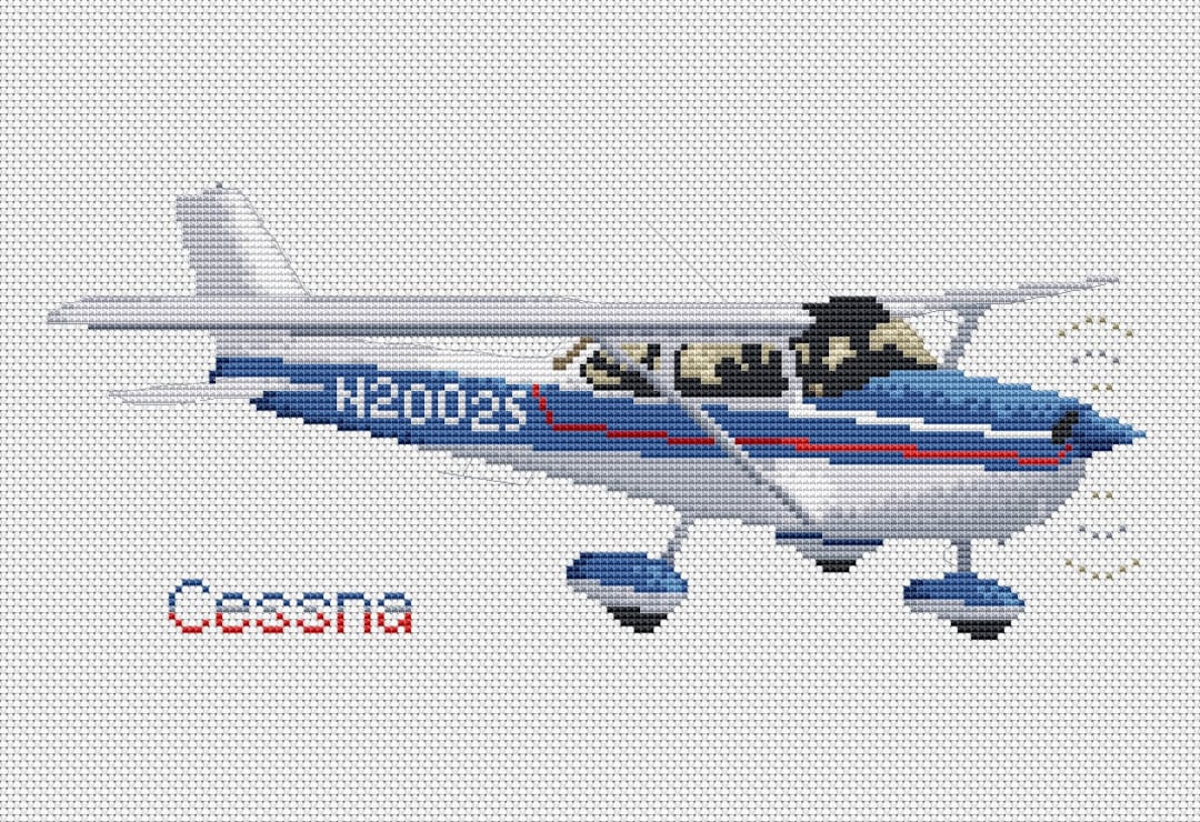 Counted Cross Stitch Embroidery Kit of Cessna Aircraft - Etsy