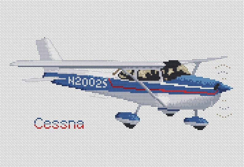 Counted Cross Stitch Embroidery Kit of Cessna Aircraft - Etsy