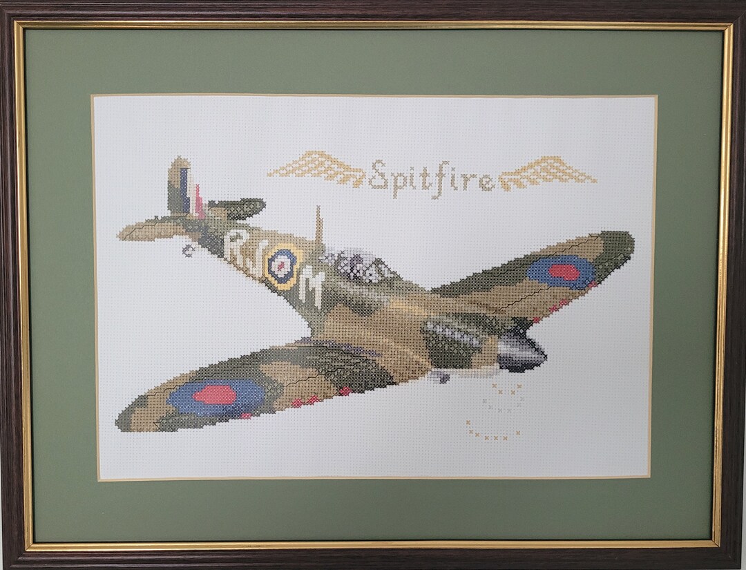 Counted Cross Stitch Kit of Spitfire Aircraft - Etsy UK