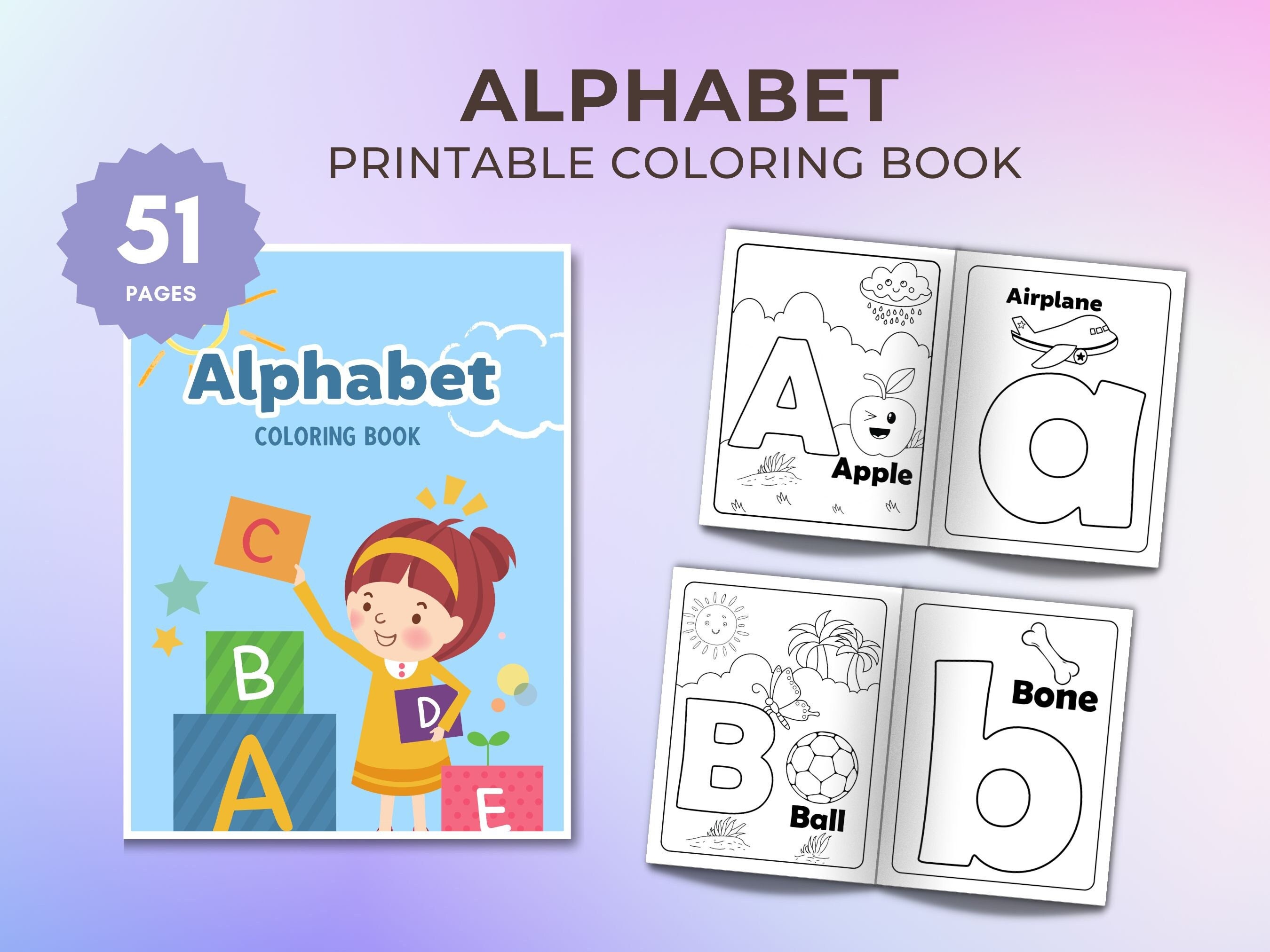 Printable Alphabet Coloring Pages, Alphabet Busy Book Preschool ...