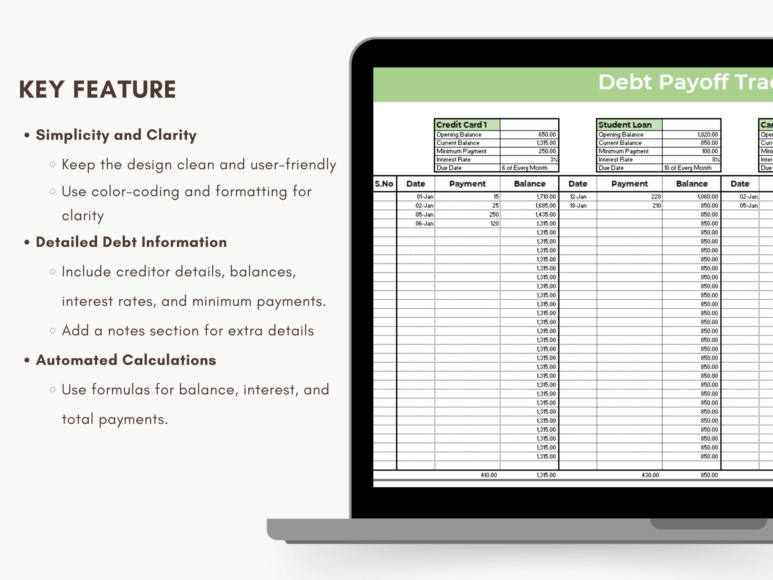 Debt Payoff Tracker Excel Spreadsheet, Debt Free Planner, Google Sheet ...