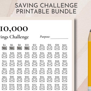 Saving Challenge Printable, Money Saving Challenge Printable, Savings ...