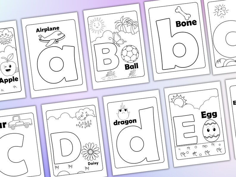 Printable Alphabet Coloring Pages, Alphabet Busy Book Preschool ...
