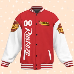 Custom Cars Lightning Mcqueen Rusteze Varsity Jacket, Adult Varsity ...