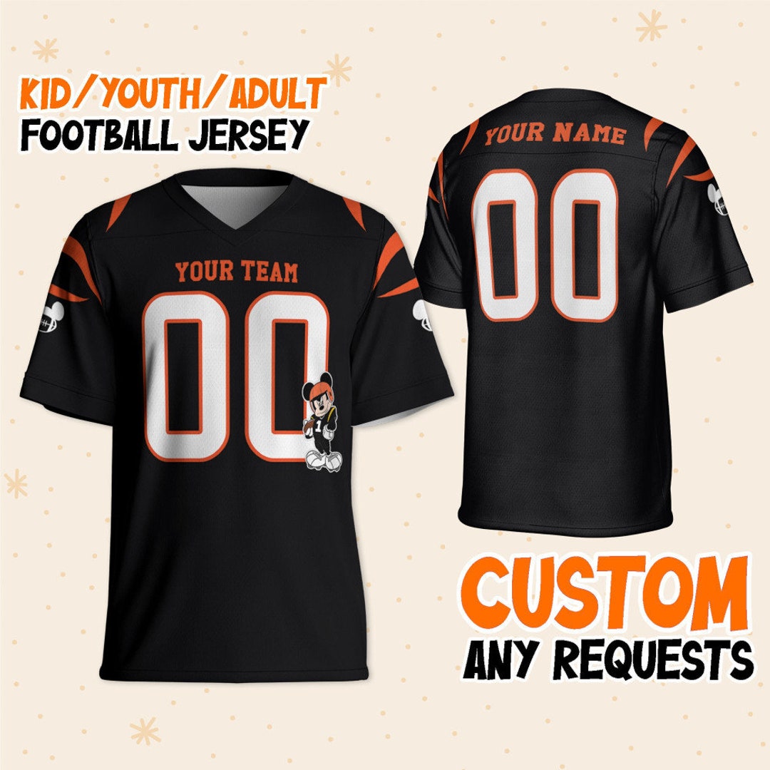 Custom Disney Mickey Super Star Bengals Sport Black Football, Magic ...