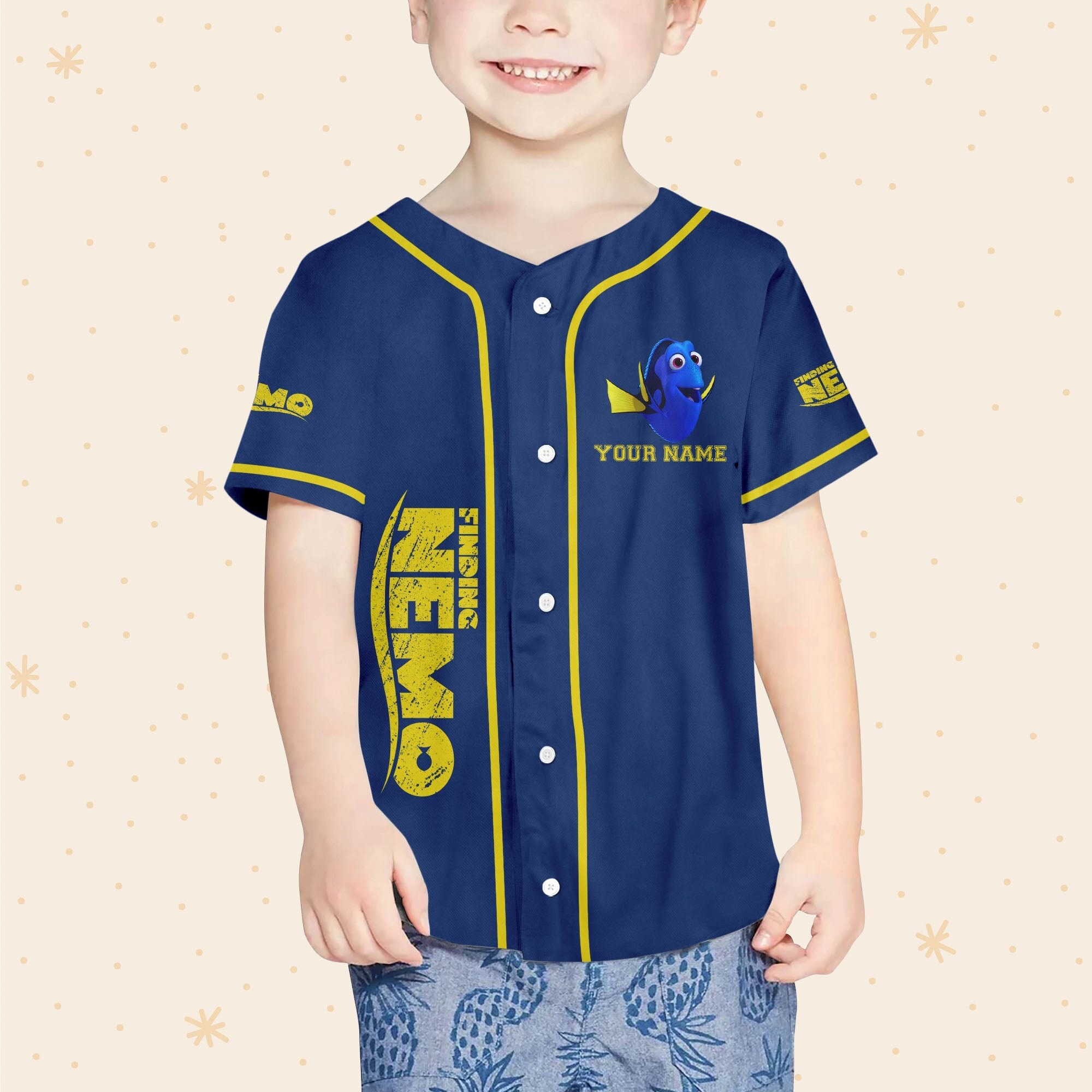 Personalized Disney Finding Nemo Vintage Dory Baseball Jersey sold by ...