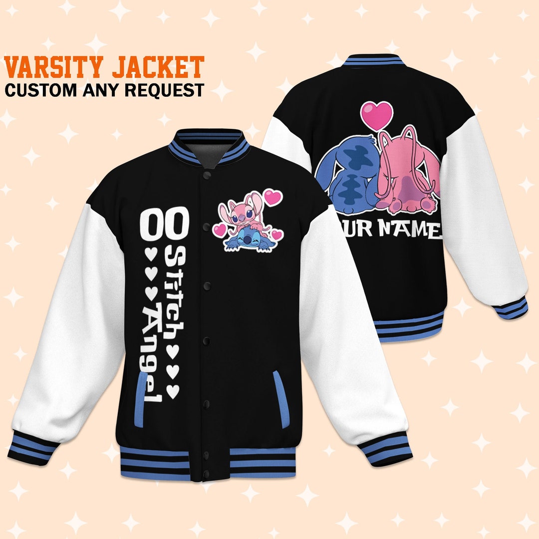 Custom Stitch and Angel Couple Love Varsity Jacket Adult - Etsy