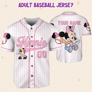 Personalize Disney Minnie Play Baseball Pink, Custom Kid Youth Adult ...