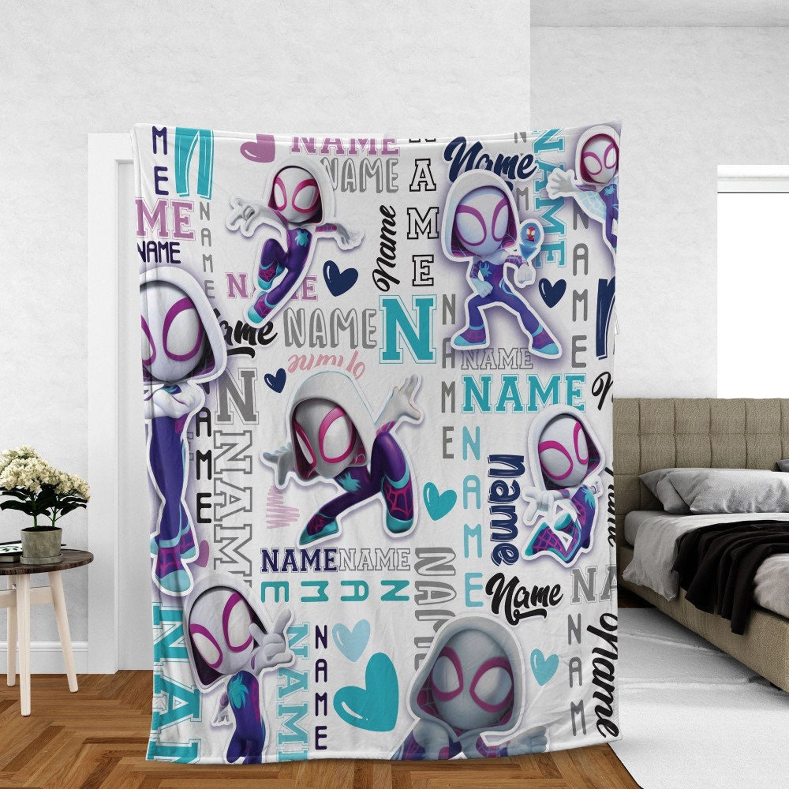 Personalized Name Blanket, Spidey Gwen and His Amazing Friends Blanket ...