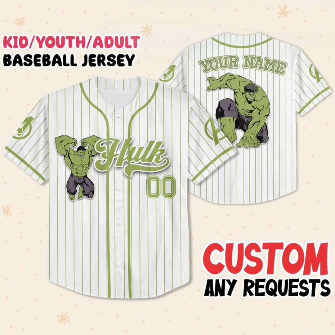 Personalized Marvel Hulk 2 Baseball Jersey, Marvels Avengers Assemble ...
