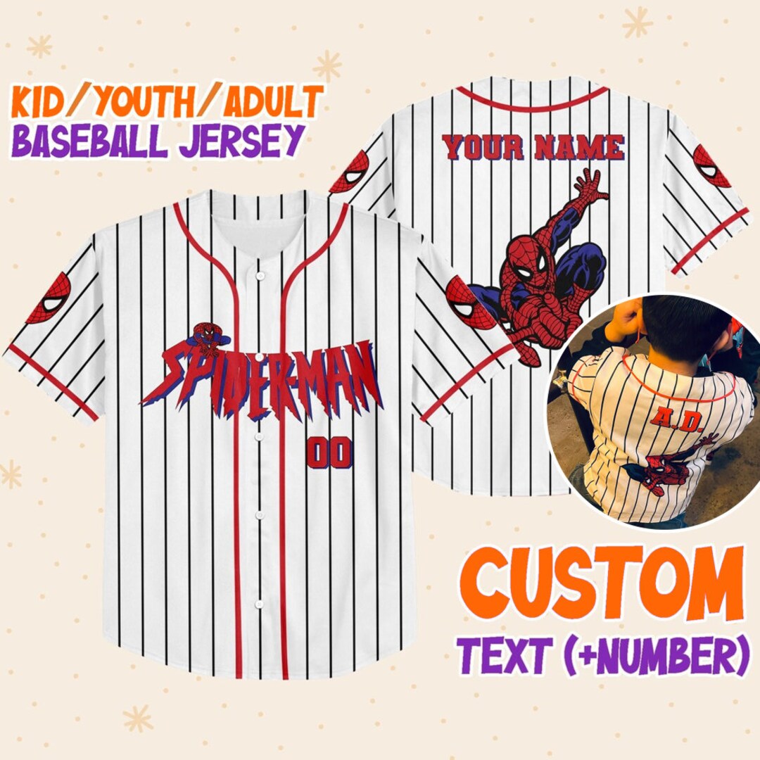 Personalize Spiderman Vintage Baseball, Custom Kid Youth Adult Disney ...
