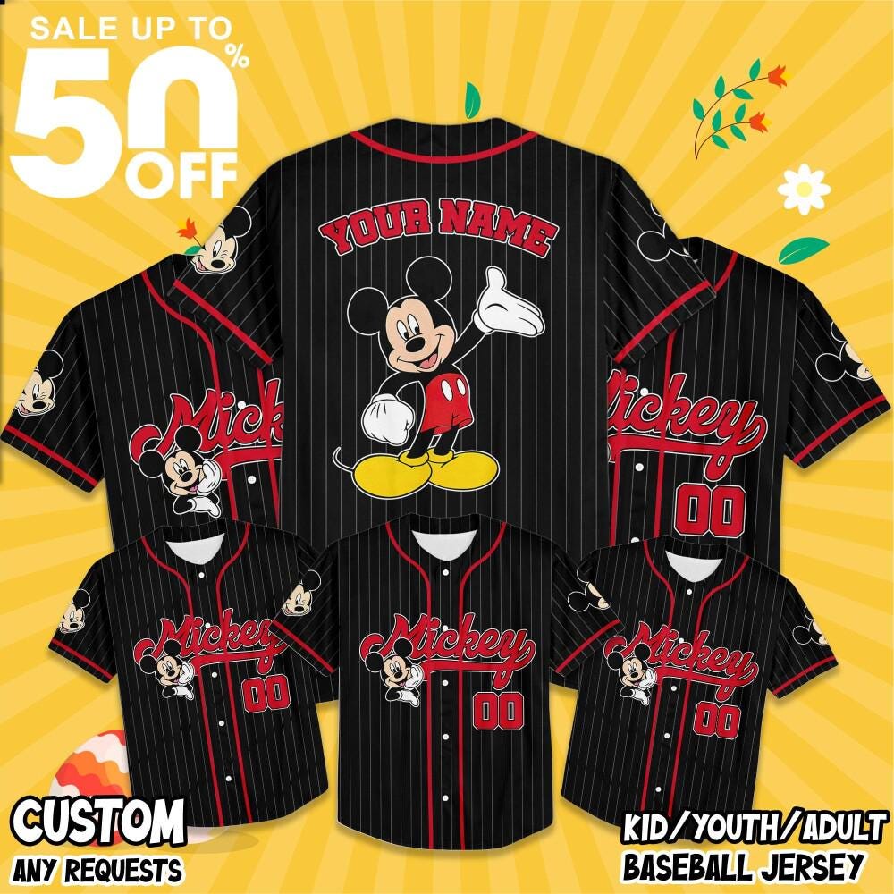 Mickey Mouse Baseball Shirt - Etsy Mickey Mouse Baseball Shirt - Etsy