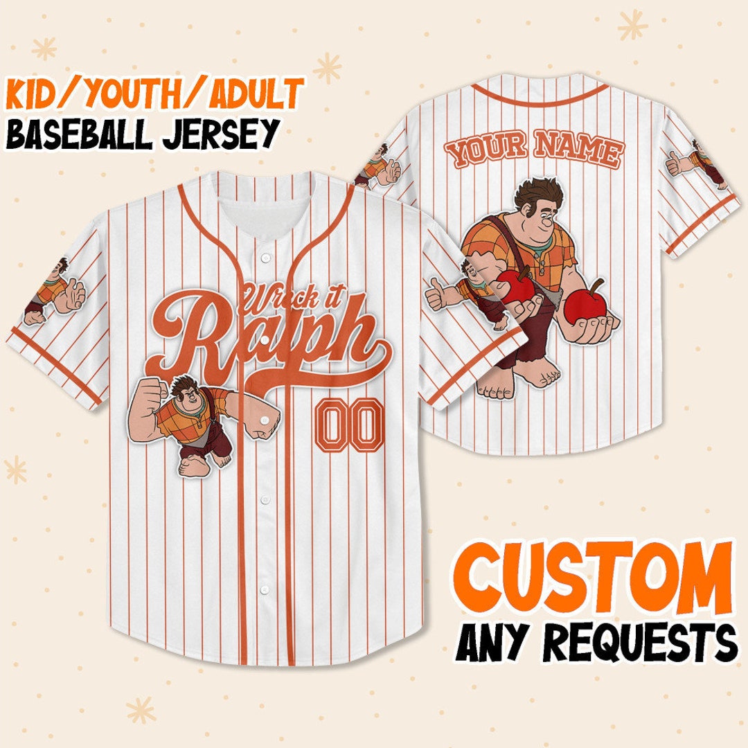 Custom Disney Wreck It Ralph Simple Stripe, Custom Baseball Jersey ...