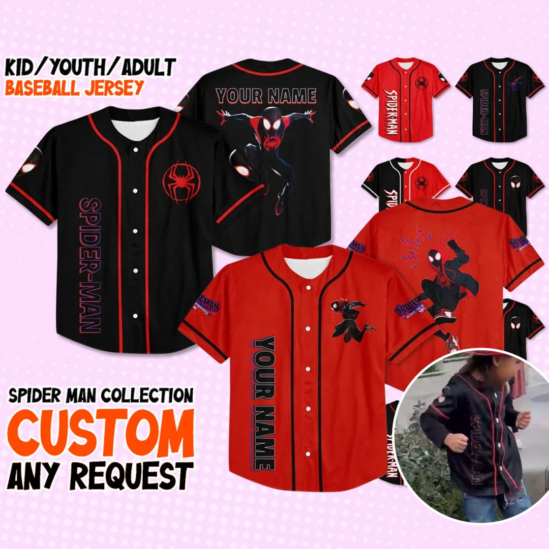 Custom Spider Man Across the Spider Verse Baseball Jersey Team, Choose ...