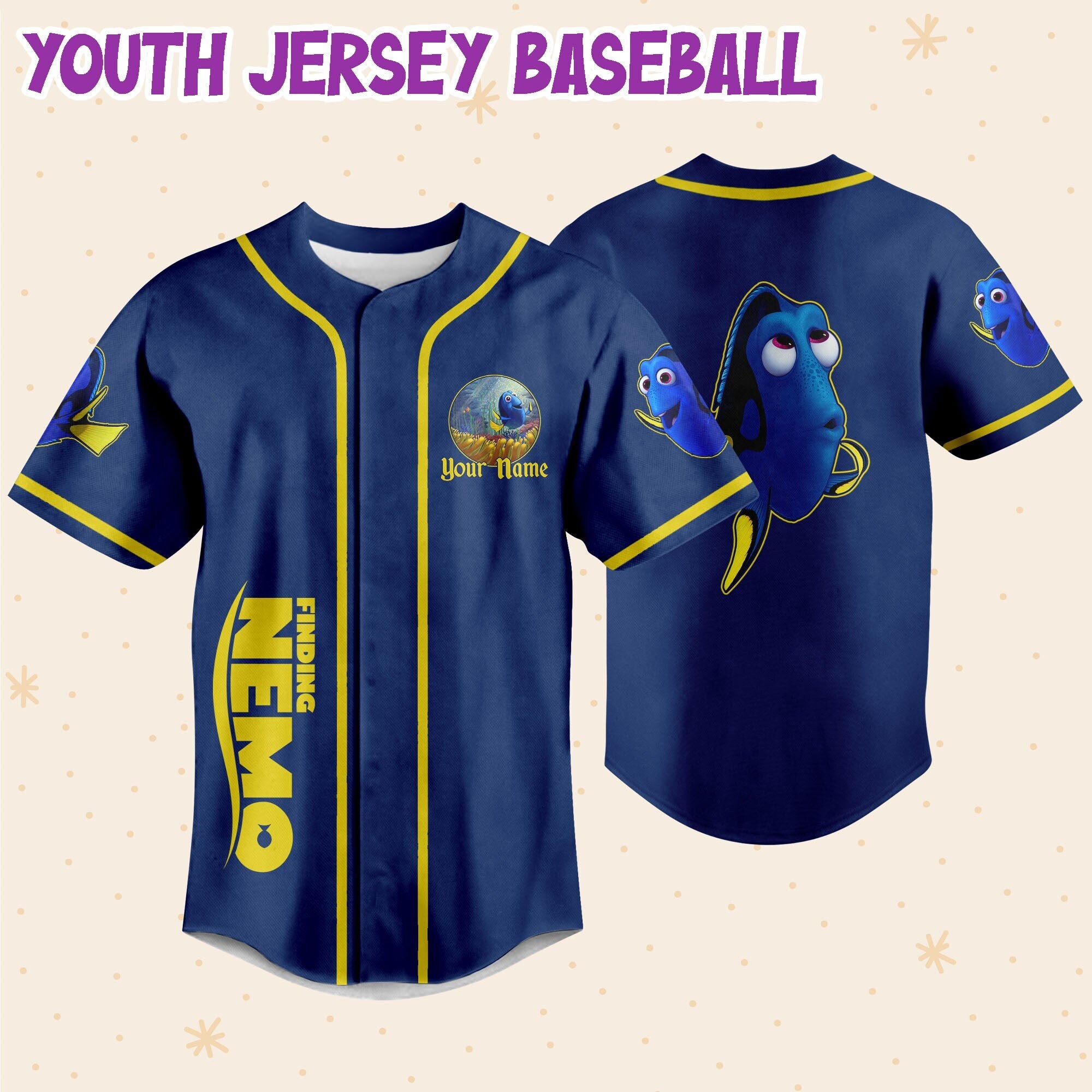 Personalized Disney Finding Nemo Dory Awesome Baseball Jersey Designed ...