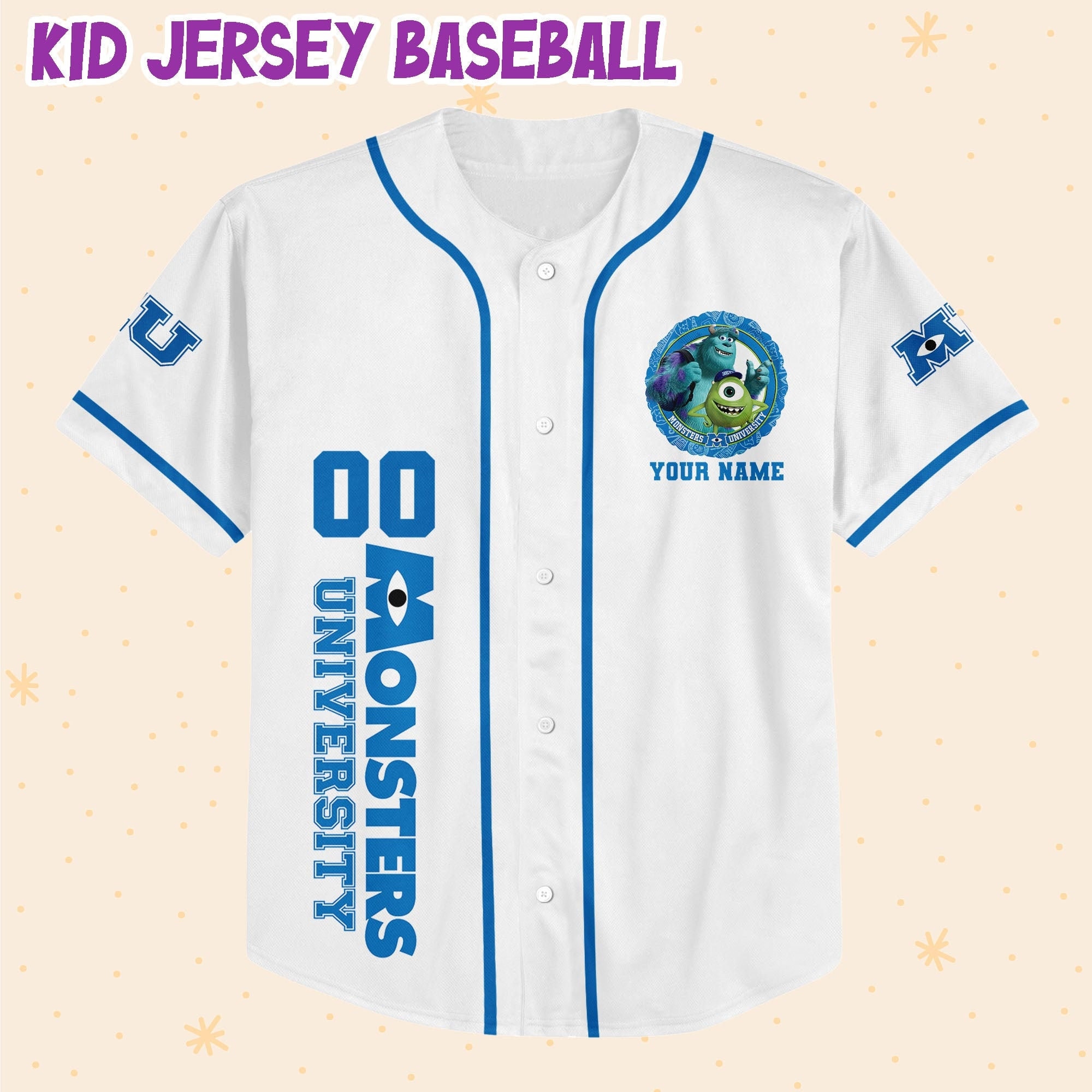 Personalized Monsters Inc University Disney Baseball Jersey Designed & Sold By Tinting Dorthea