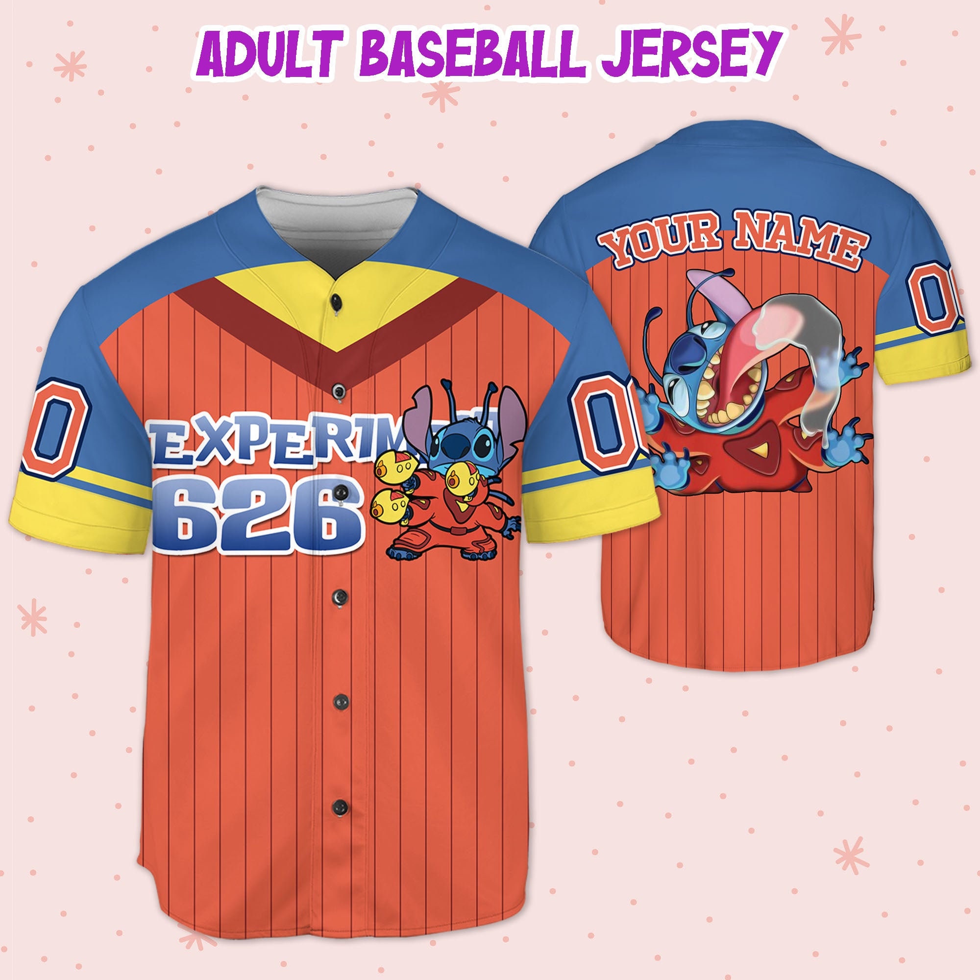 Personalizada Disney Stitch y Lilo Stitch y Angel Jerseys de Béisbol ...