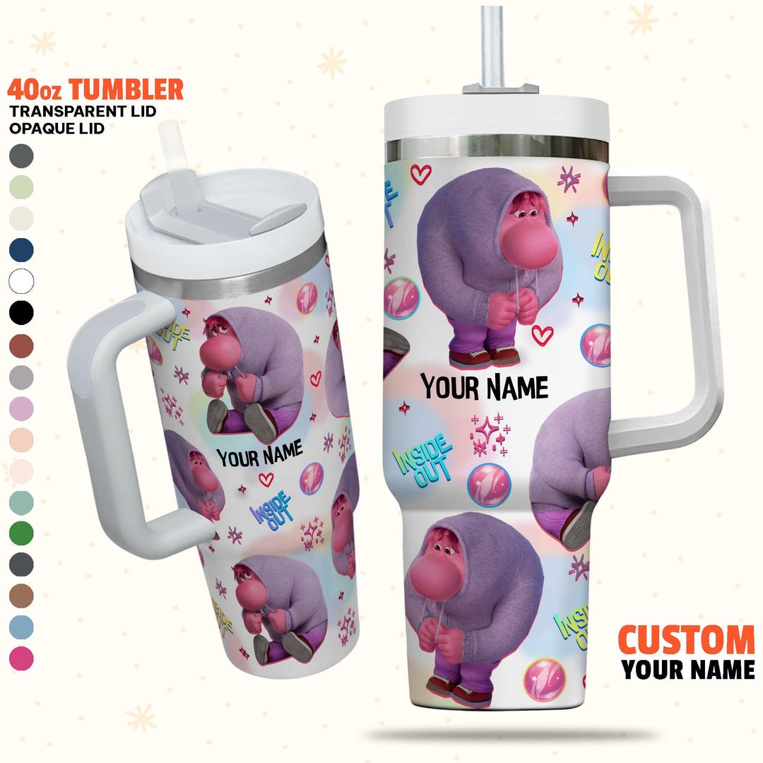 Custom Disney Inside Out Embarrassment Pink Color Tumbler, Custom Name ...