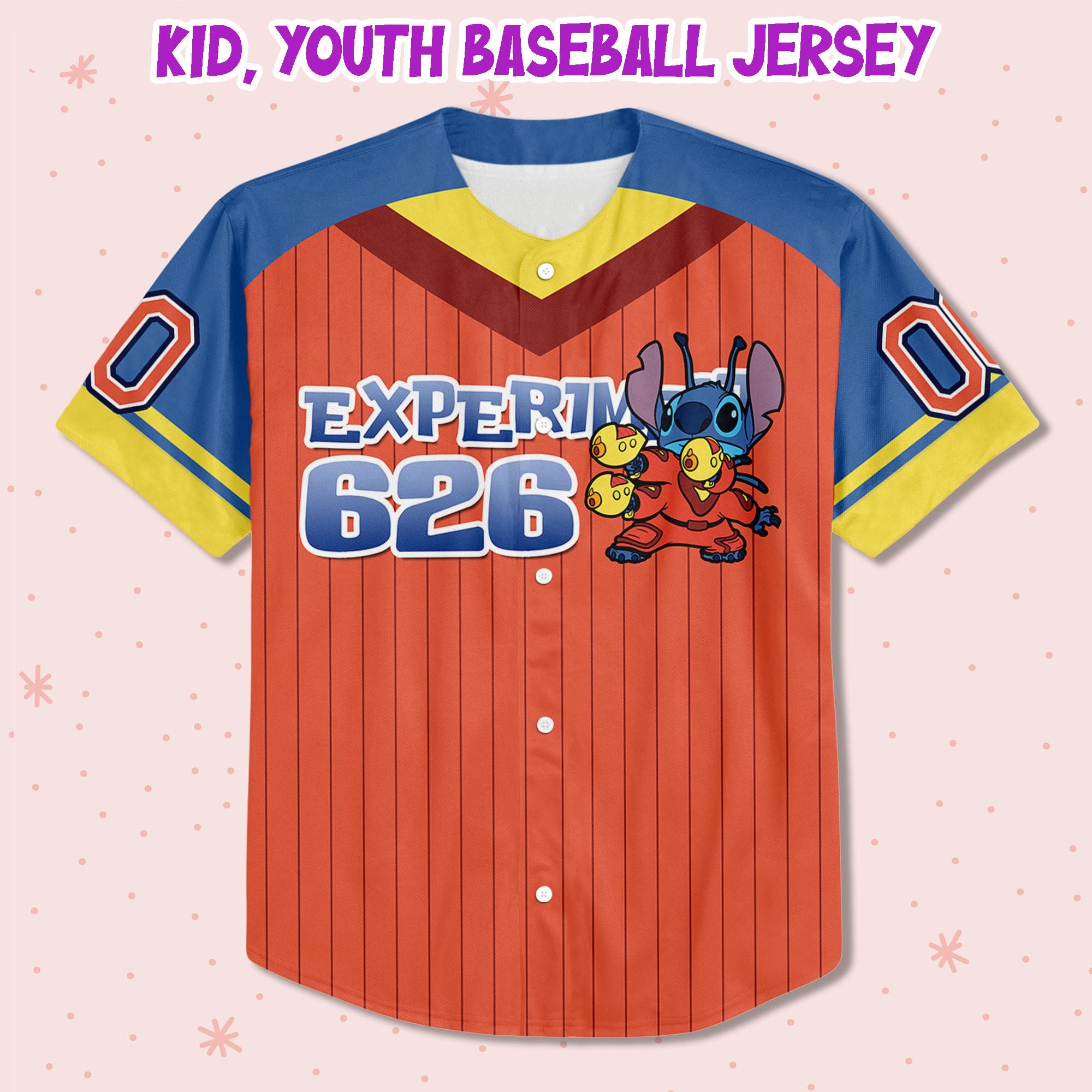 Personalizada Disney Stitch y Lilo Stitch y Angel Jerseys de Béisbol ...