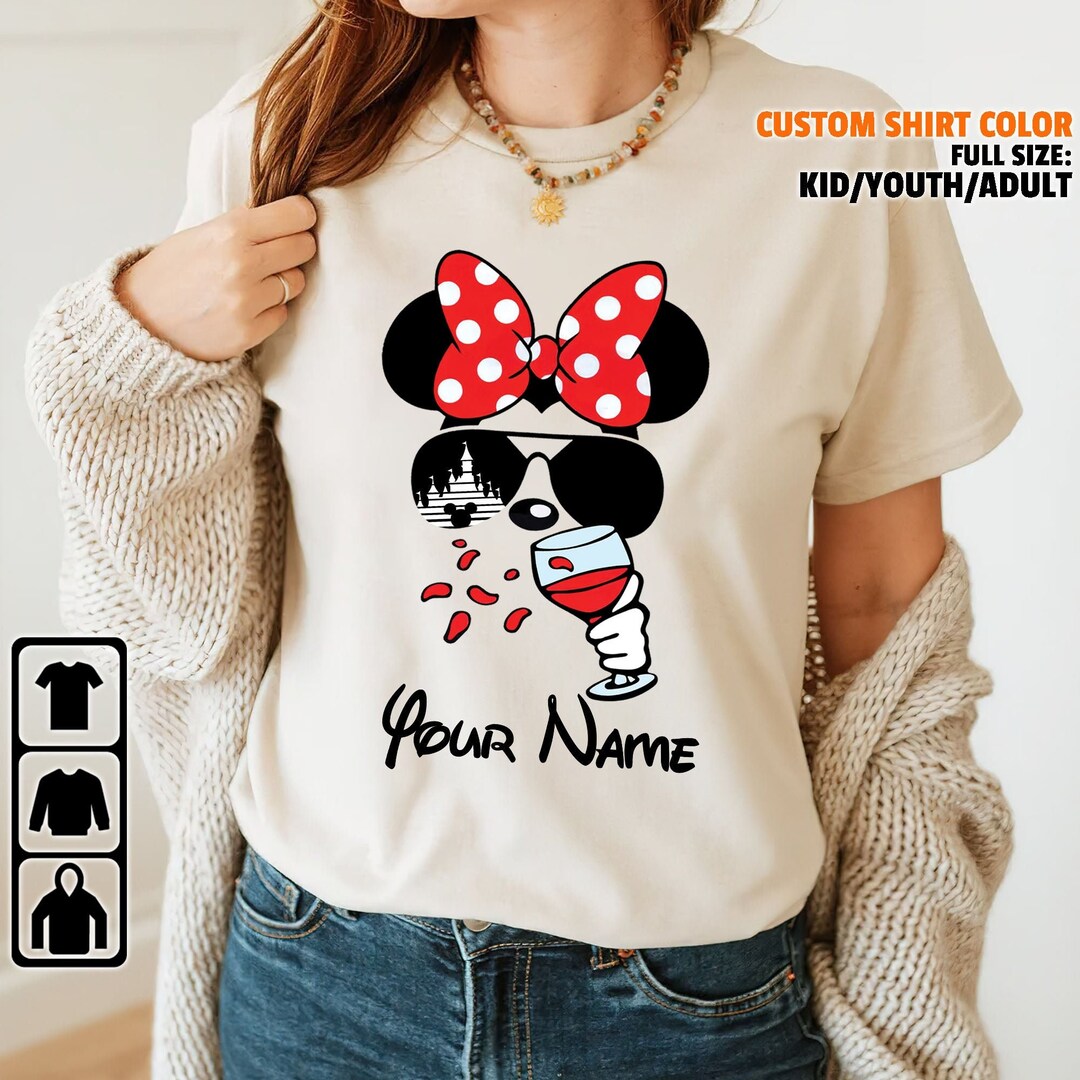 Custom Disney Minnie Drinking Logo, Disney Family Shirt for Women ...