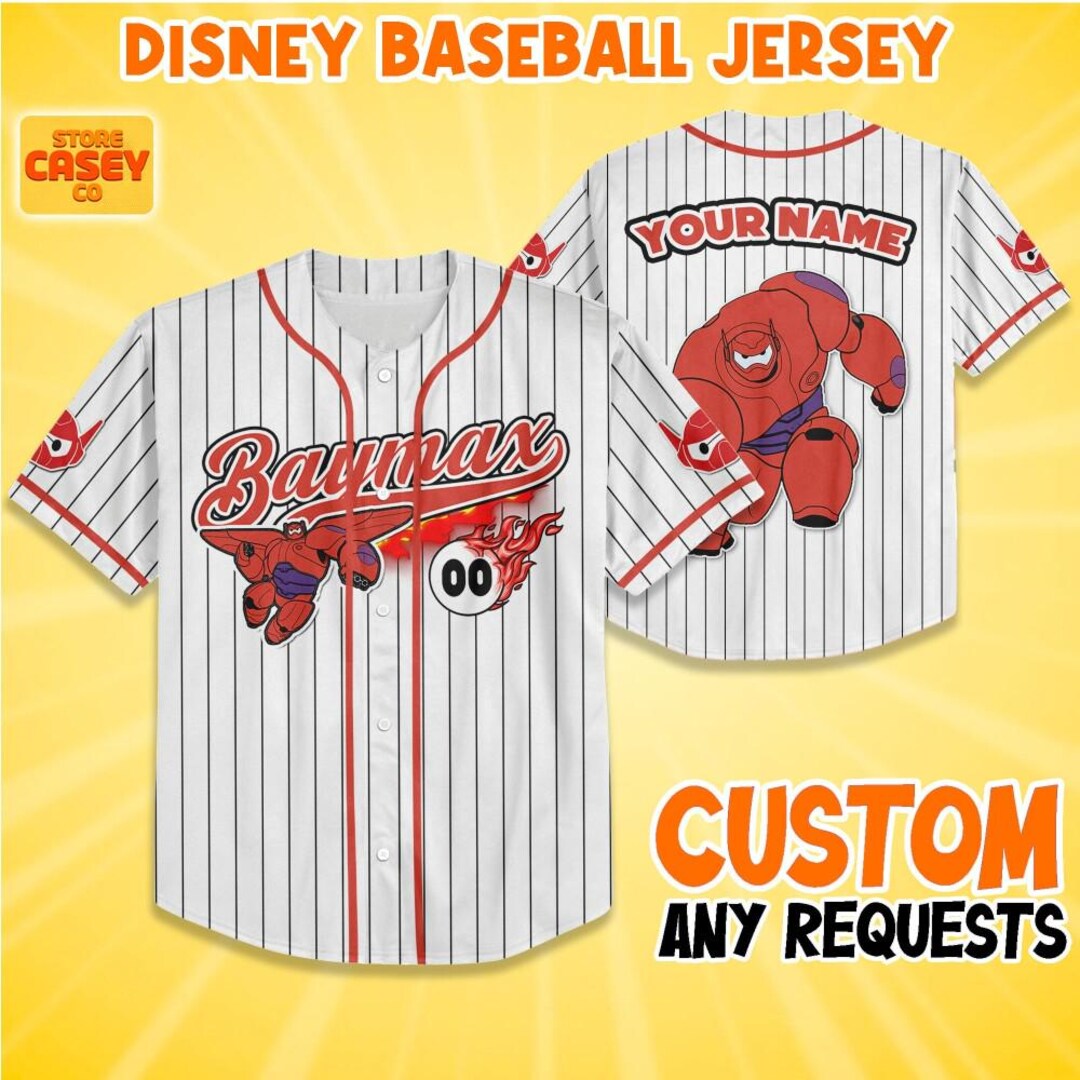 Personalize Big Hero Baymax Action White, Disney Baseball Team Outfit, Gift for Kids - Etsy