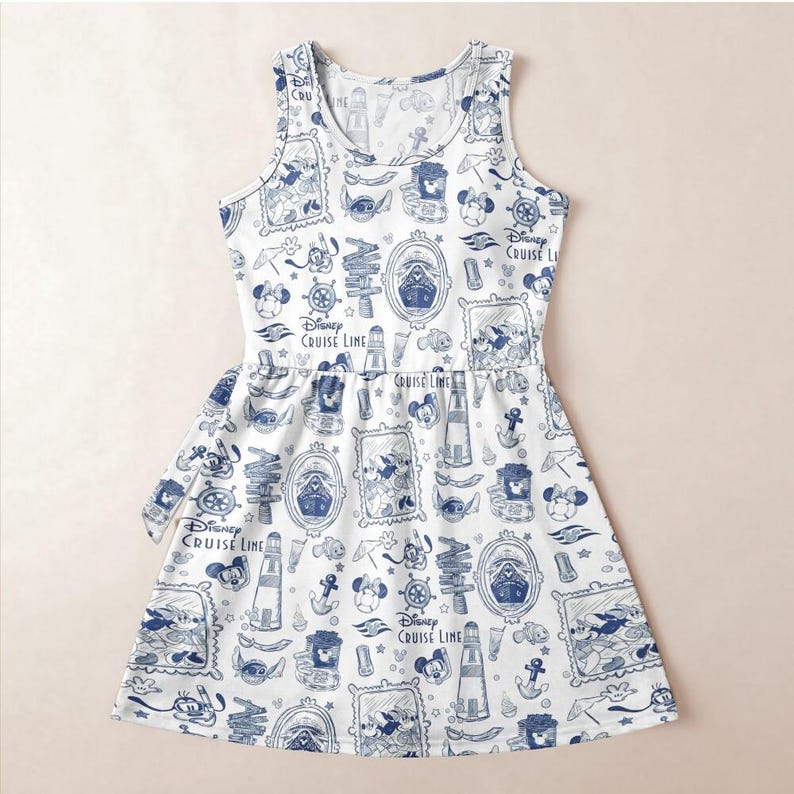 Classic Blue Sketch Disney Cruise Line Tennis Dress, DCL Nautical ...