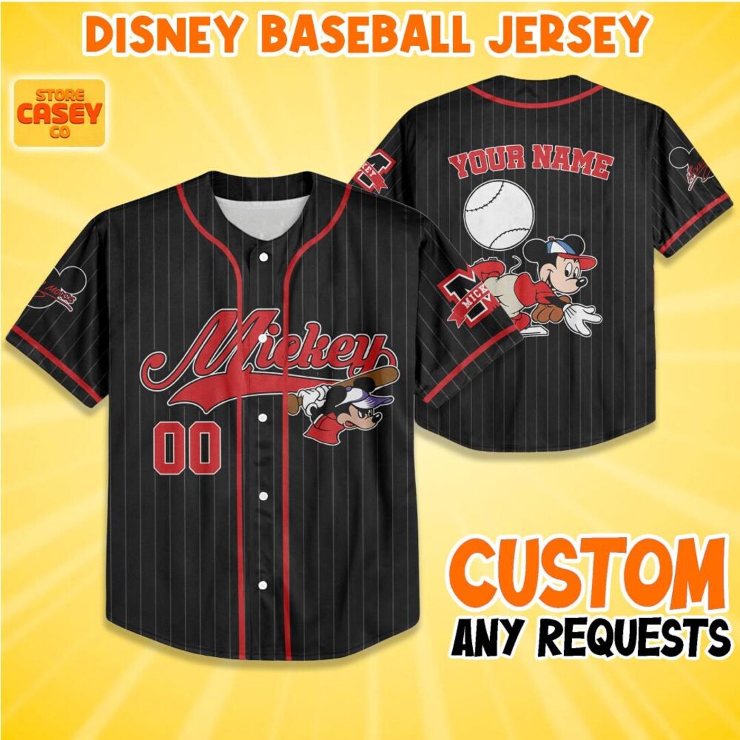 Personalize Disney Mickey Mouse Sport Black Red, Custom Disneyland ...