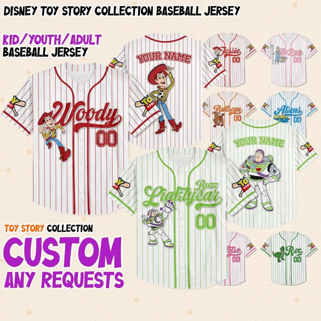 Custom Disney Toy Story Simple Collection, Baseball Jersey Team ...
