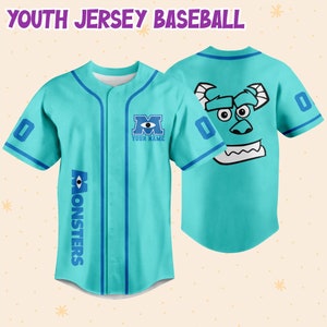Jersey Sully Head Custom Kids, Youth, Adult Disney Baseball Jersey ...