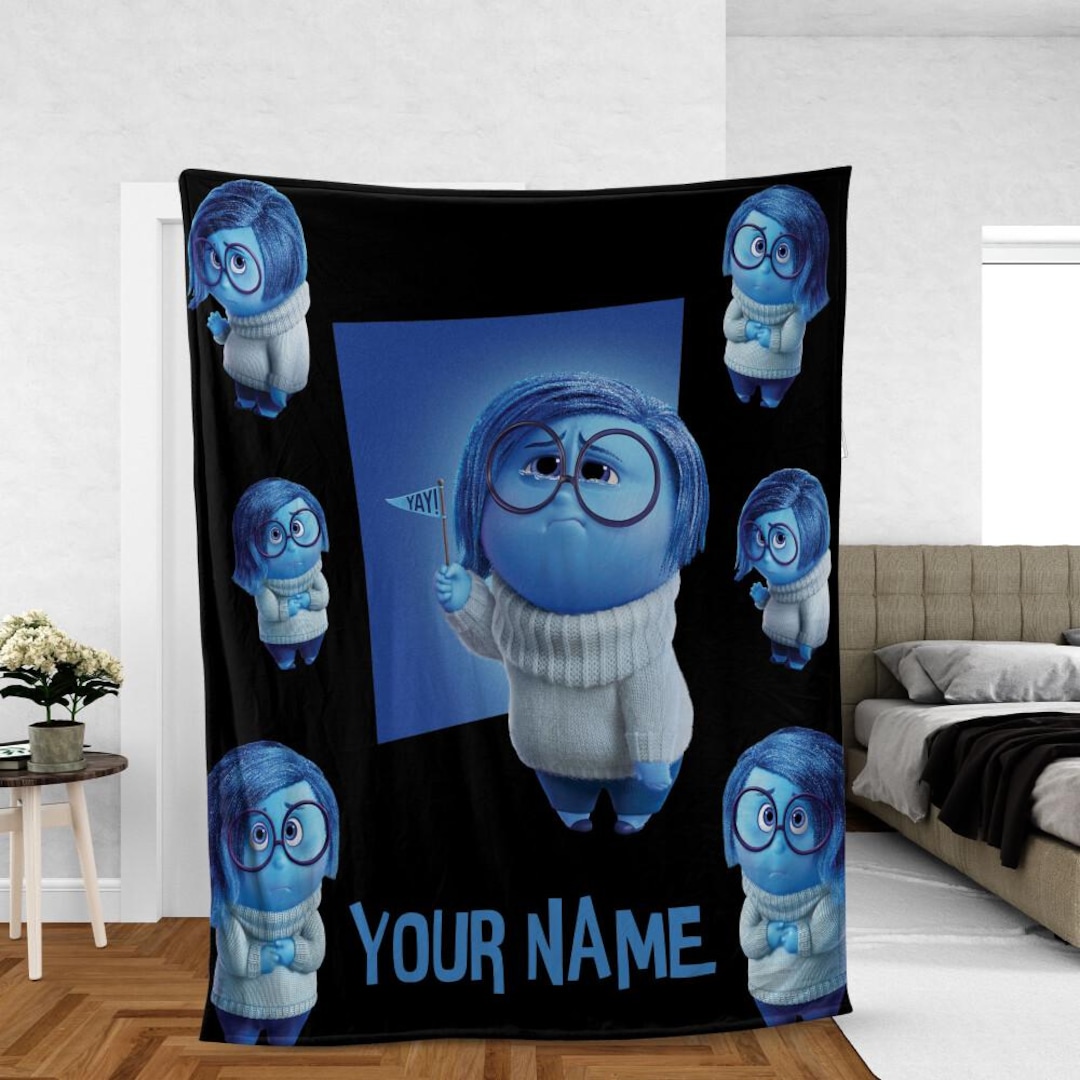 Personalize Disney Inside Out Sadness Blue Blanket, Custom Name Inside ...