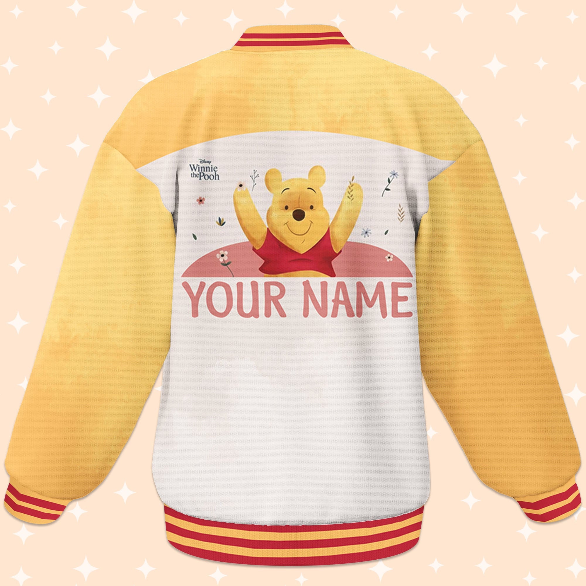 Personalized Winnie the Pooh Flower Baseball Jacket sold by Coco Chen ...