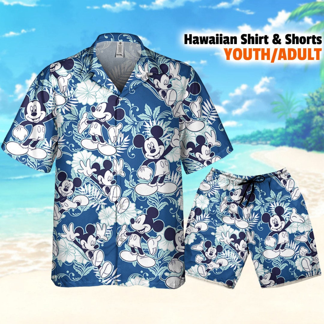 Disney Mickey Mouse Tropical Summer Beach Blue Hawaii Shirt, Mickey ...