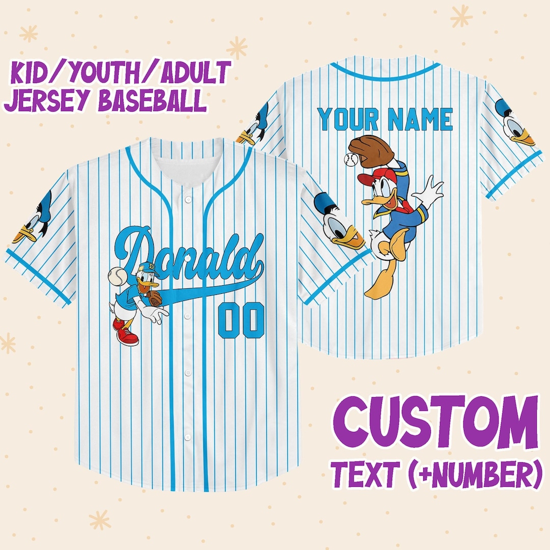 Personalize Disney Donald Duck Baseball Custom Kid Youth Adult Disney ...