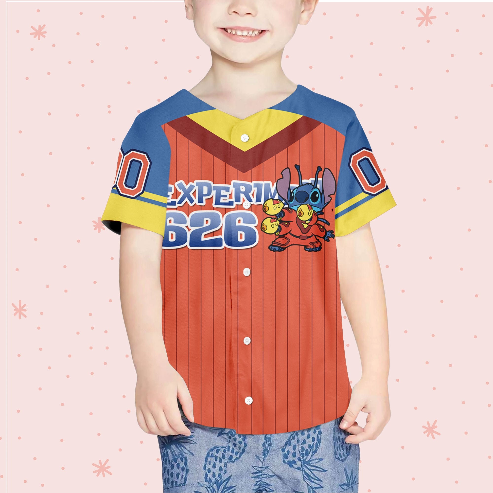 Personalizada Disney Stitch y Lilo Stitch y Angel Jerseys de Béisbol ...