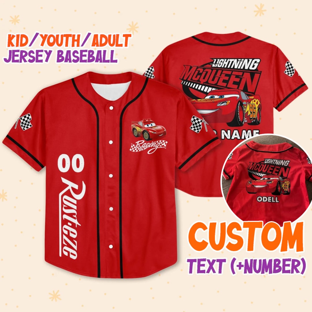 Personalize Lightning Mcqueen Speed Red Dark Custom Kids, Youth, Adult ...