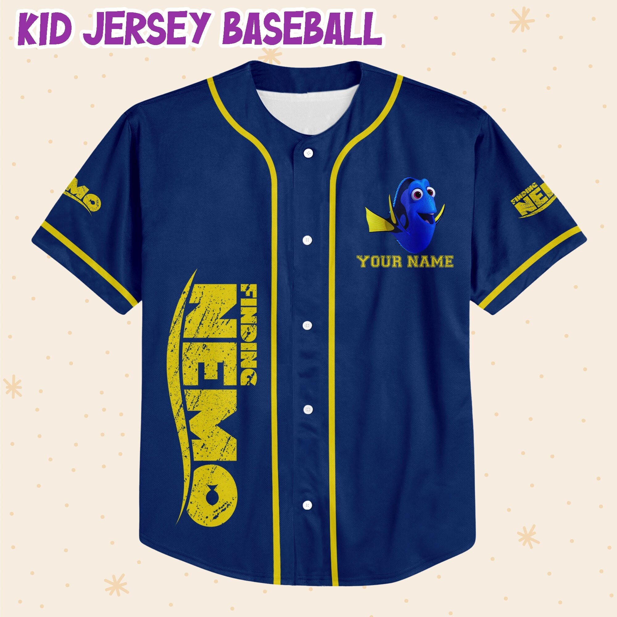 Personalized Disney Finding Nemo Vintage Dory Baseball Jersey sold by ...