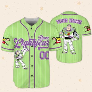 Custom Disney Toy Story Buzz Lightyear Green Simple Baseball, Sheriff ...