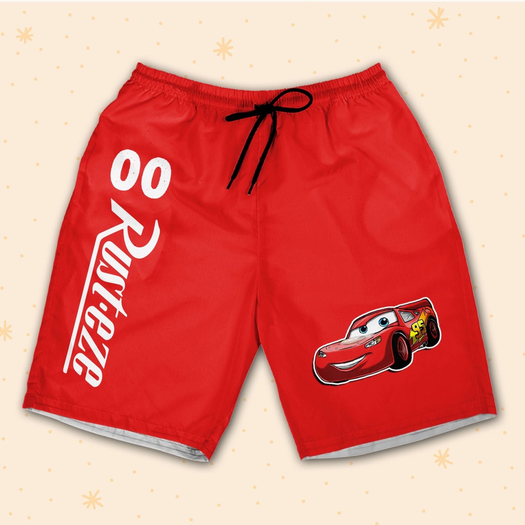 Personalize Lightning Mcqueen Racing Champion Speed Red White Shorts JS ...